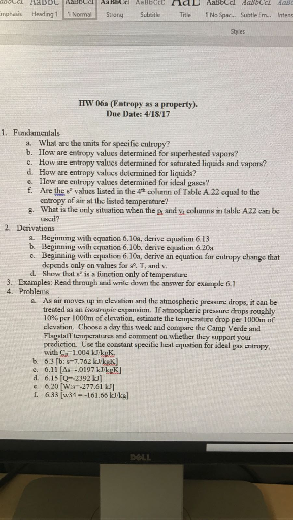 Solved Fundamentals a. What are the units for specific | Chegg.com