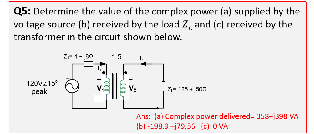 Solved Determine the value of the complex power (a) supplied | Chegg.com