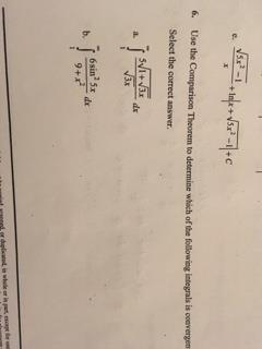 Solved Use the comparison Theorem to determine which of the | Chegg.com
