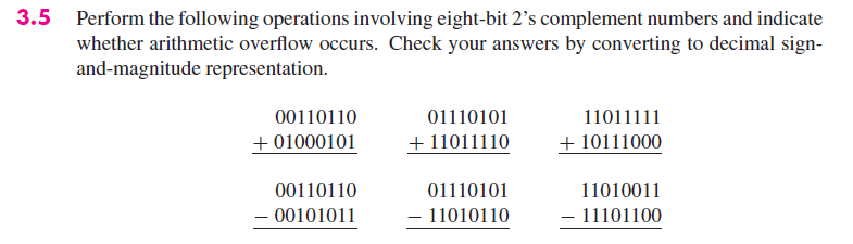 Solved 3.5 Perform the following operations involving | Chegg.com