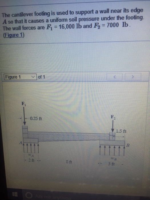 Solved The cantilever footing is used to support a wall near | Chegg.com