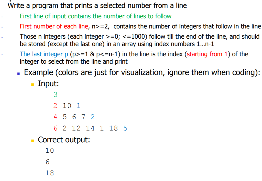 Solved Write a program that prints a selected number from a | Chegg.com