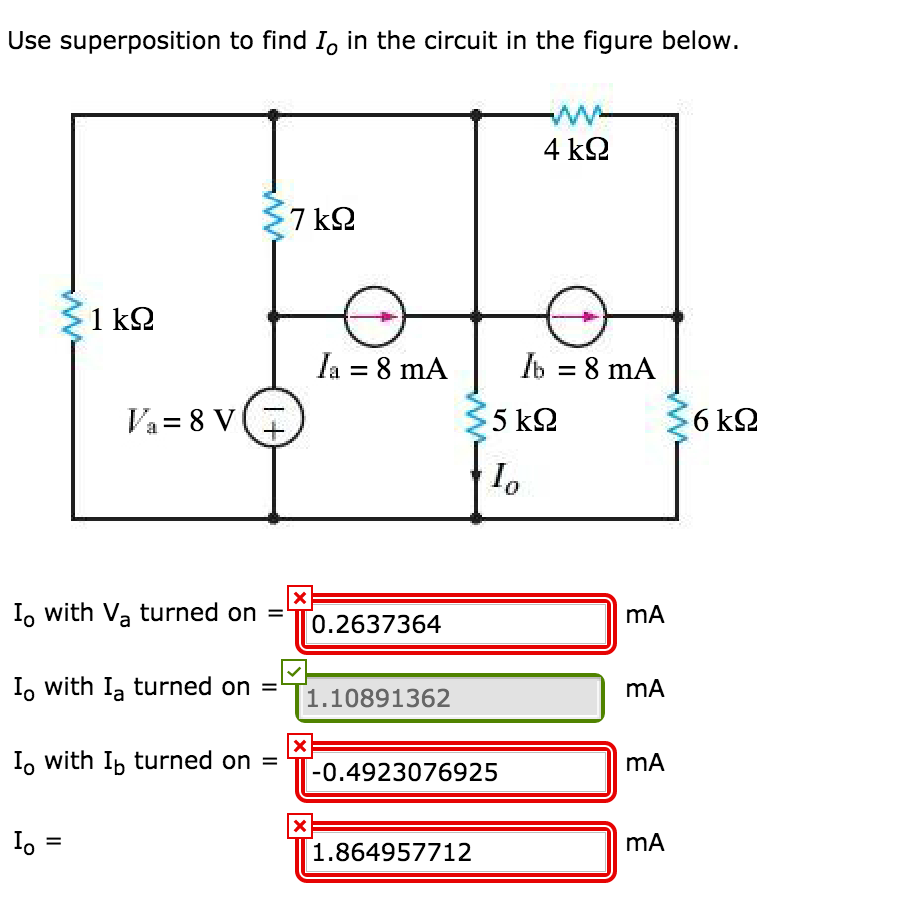 Solved Use superposition to find I_o in the circuit in the | Chegg.com