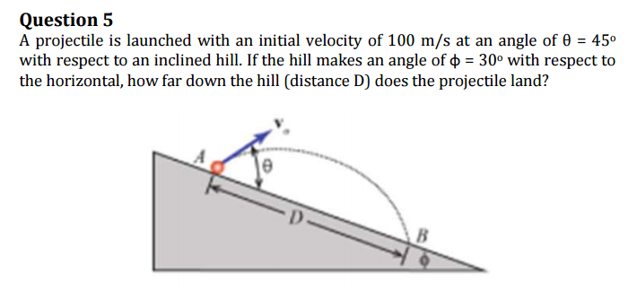 Solved A projectile is launched with an initial velocity of | Chegg.com