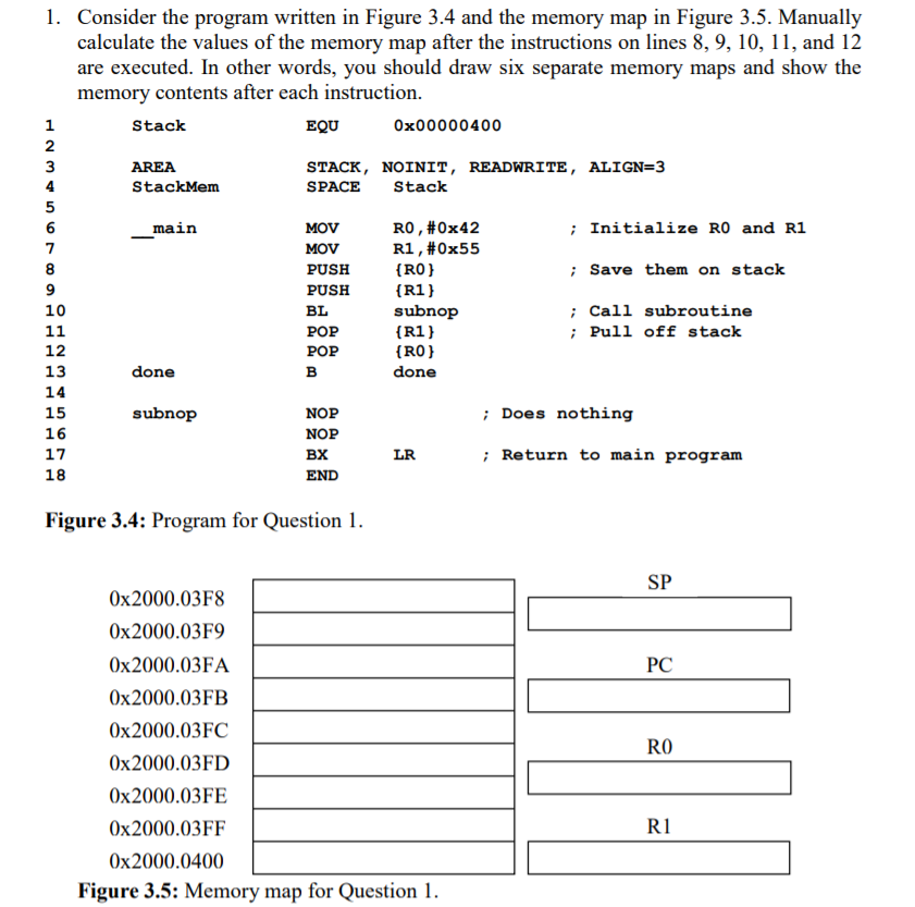 Solved 1. Consider the program written in Figure 3.4 and the | Chegg.com