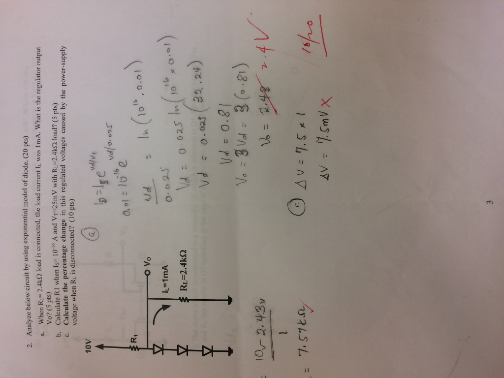 Solved Analyze below circuit by using exponential model of | Chegg.com