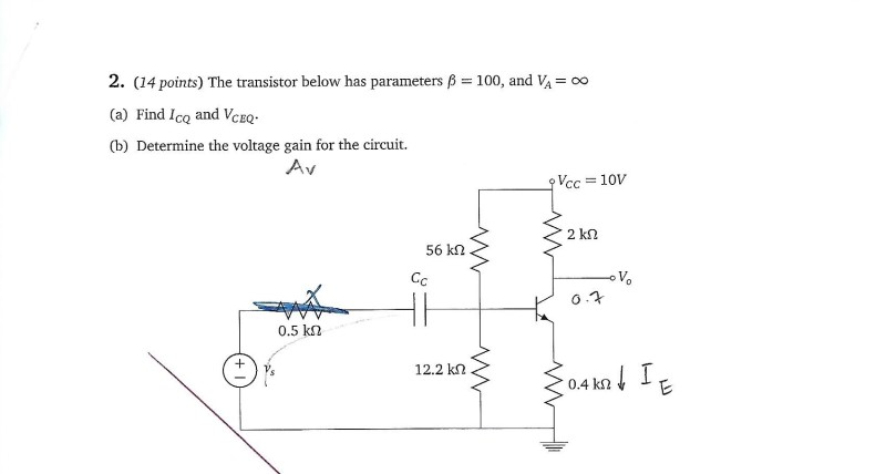 Solved 2. (14 points) The transistor below has parameters ? | Chegg.com Solved 2. (14 points) The transistor below has parameters ? | Chegg.com
