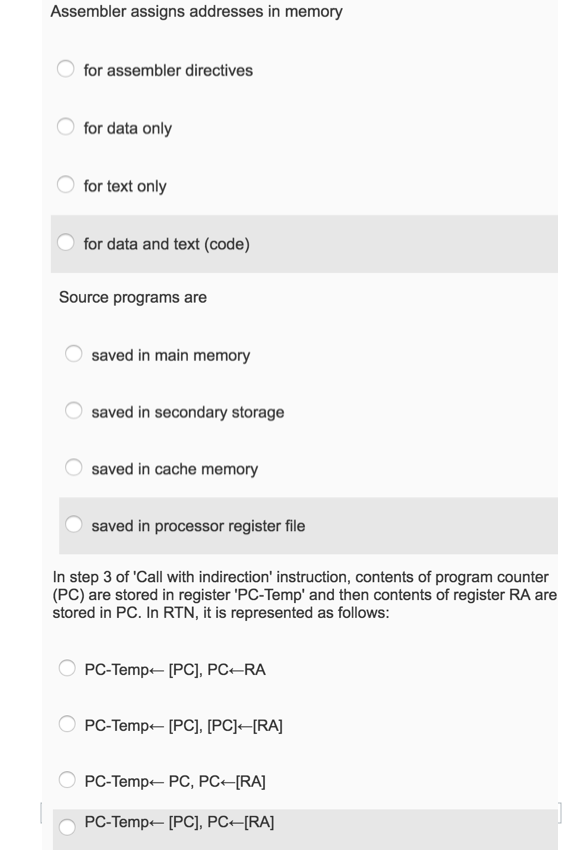 Solved Assembler assigns addresses in memory for assembler | Chegg.com