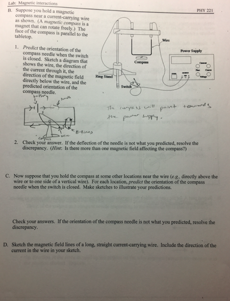 Solved Lab: Magnctic interactions B. Suppose you hold a | Chegg.com