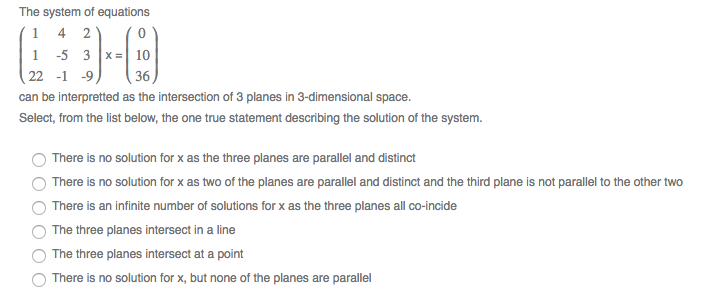 Solved The system of equations 1 4 2 0 1-5 31x=110 22 -1 936 | Chegg.com