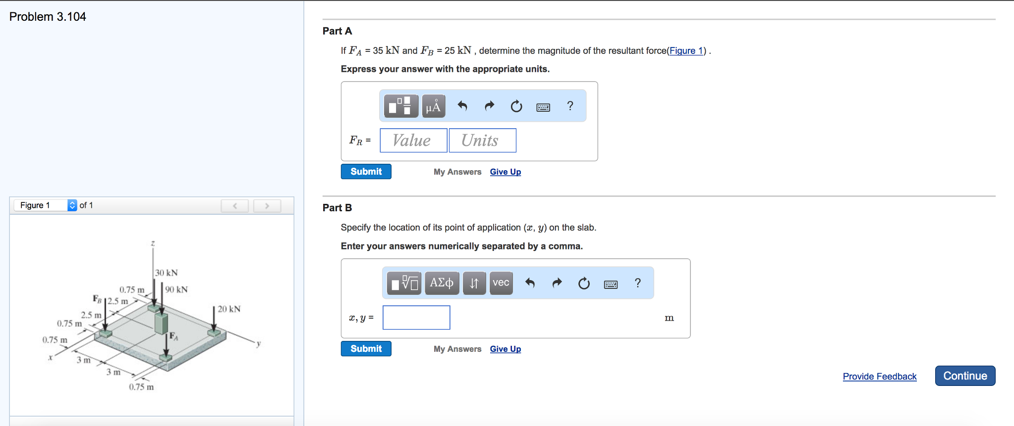 Solved If F_A = 35 kN and F_B = 25 kN, determine the | Chegg.com