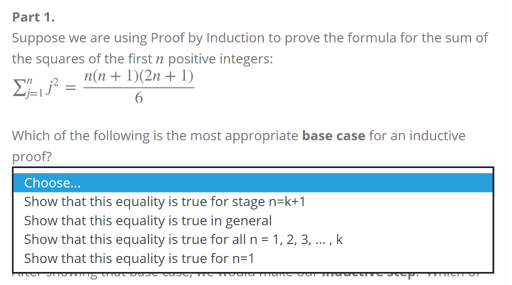 Solved Part 1 Suppose we are using Proof by Induction to | Chegg.com