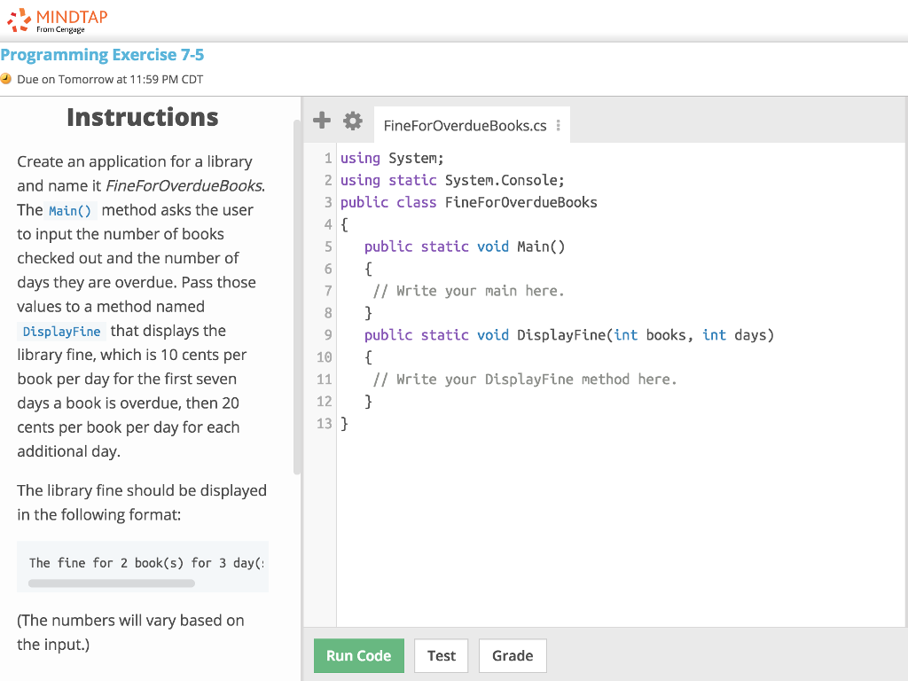 Solved: - 1. MINDTAP From Cengage Programming Exercise 7-5... | Chegg.com Solved: - 1. MINDTAP From Cengage Programming Exercise 7-5... | Chegg.com