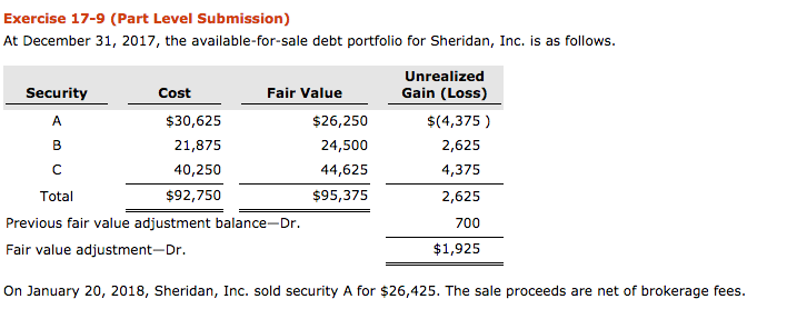 Solved Exercise 17-9 (Part Level Submission) At December 31, | Chegg.com