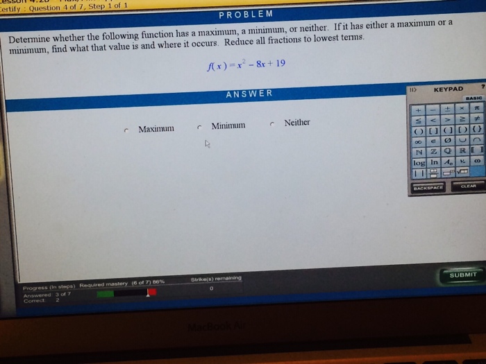 Solved Determine whether the following function has a | Chegg.com