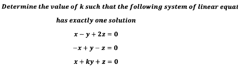 Solved Determine The Value Of K Such That The Following