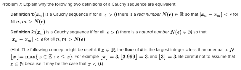 Solved Problem Z: Explain why the following two definitions | Chegg.com