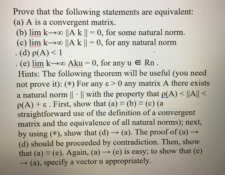 Solved Prove that the following statements are equivalent: | Chegg.com