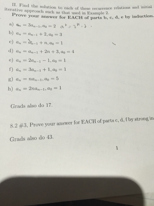 Solved Find the solution to each of these recurrence | Chegg.com
