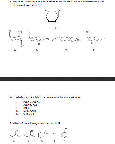 Solved Which one of the following chair structures is the | Chegg.com