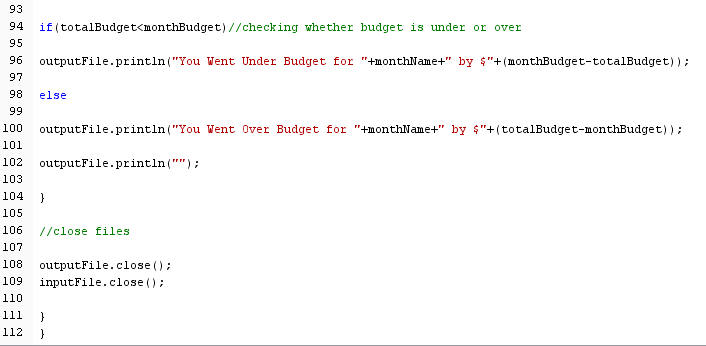 Solved Your Budget.java program currently collects and | Chegg.com