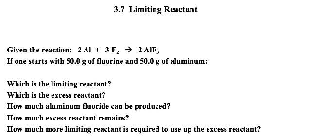 Solved Given the reaction: 2AL + 3F2 > 2ALF3 find the | Chegg.com