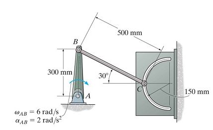 Solved At the instant shown crank AB is vertical and rotates | Chegg.com
