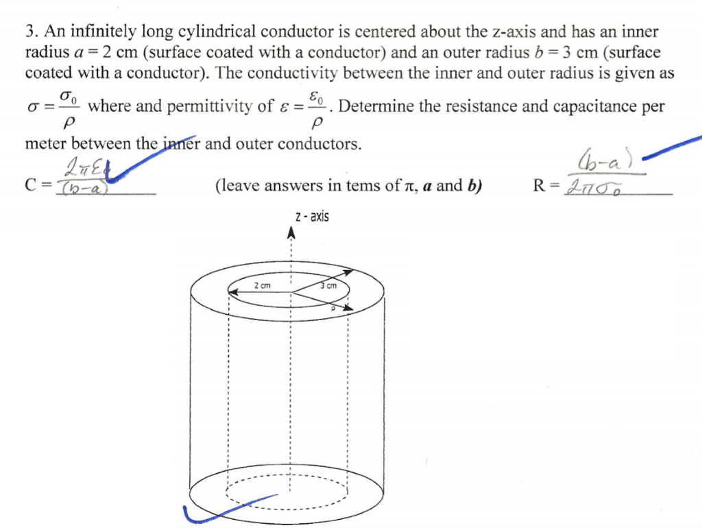 Solved 3. An infinitely long cylindrical conductor is | Chegg.com