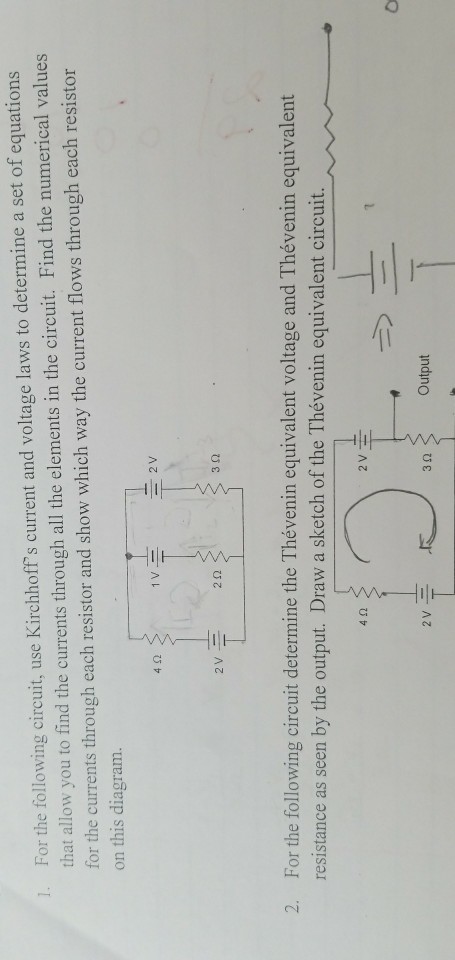 Solved For the following circuit, use Kirchhoff's current | Chegg.com