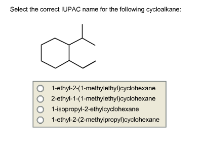 Solved Select the correct IUPAC name for the following | Chegg.com