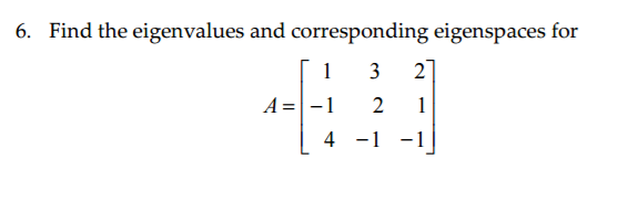 Solved Find the eigenvalues and corresponding eigenspaces | Chegg.com