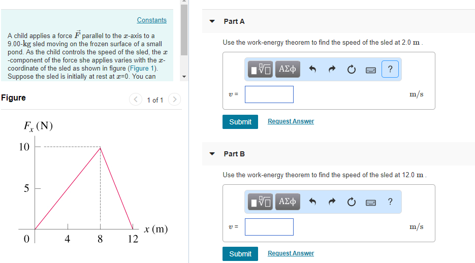 Solved onstant Part A A child applies a force F parallel to | Chegg.com