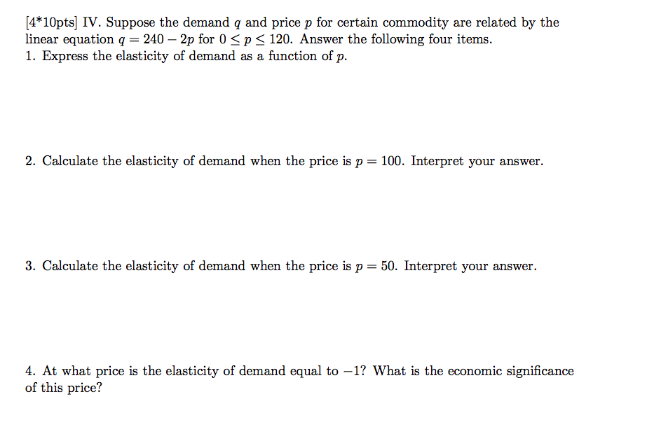 Solved Suppose the demand q and price p for certain | Chegg.com