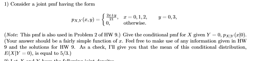 Solved Consider a joint pmf having the form P_X, Y(x, y) = | Chegg.com