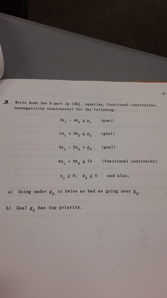 Solved Write down the 3 part 1p (Obj. equation, functional | Chegg.com