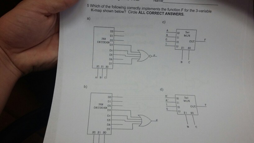 Solved 5 Which of the following correctly implements the | Chegg.com