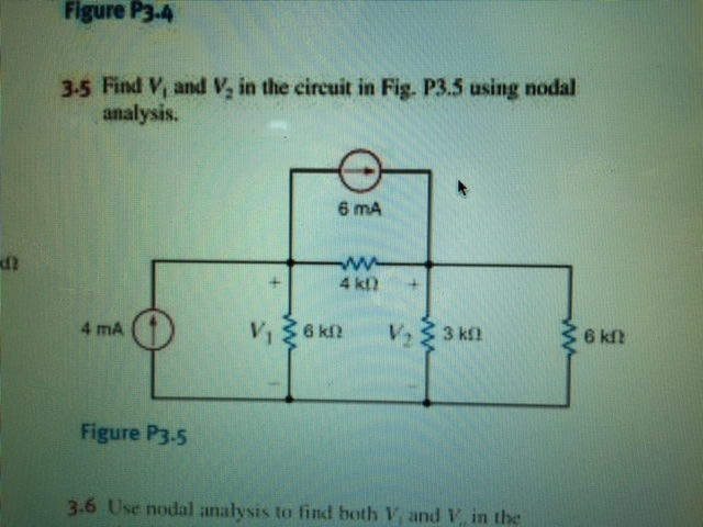 Solved 3-6 Use nodal analysis to find both V1 and V0 in the | Chegg.com