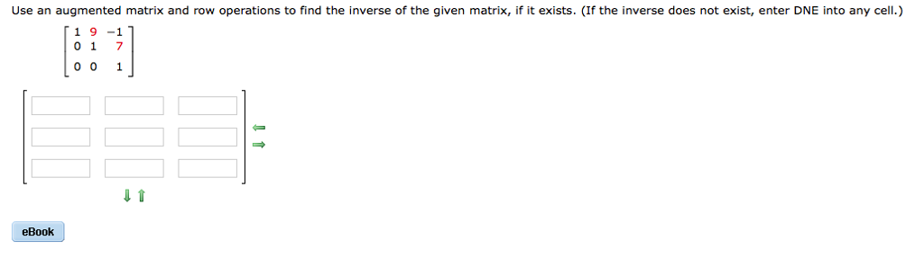 Solved Use an augmented matrix and row operations to find | Chegg.com