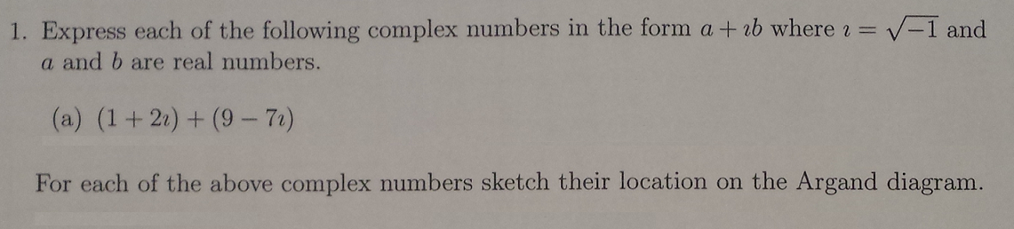 Solved Express each of the following complex numbers in the | Chegg.com