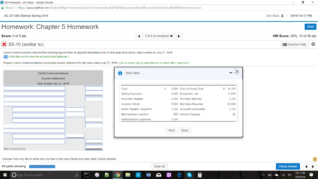 Accounting Archive | March 06 2018 | Chegg.com