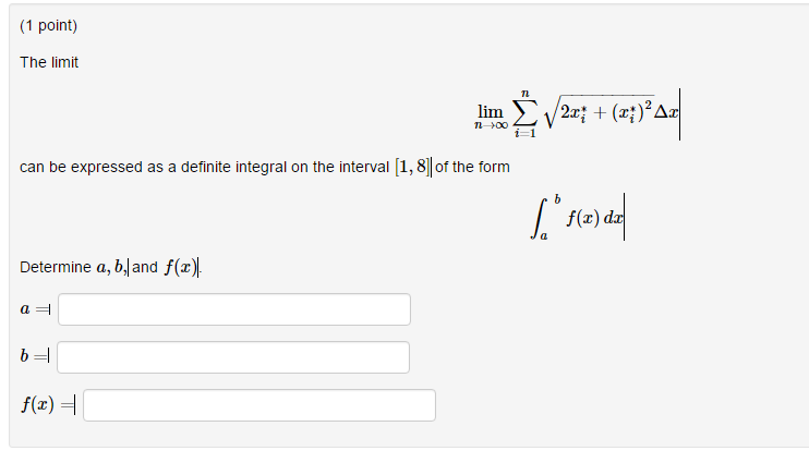 Solved The limit lim_x rightarrow infinity sigma_i=1^n | Chegg.com