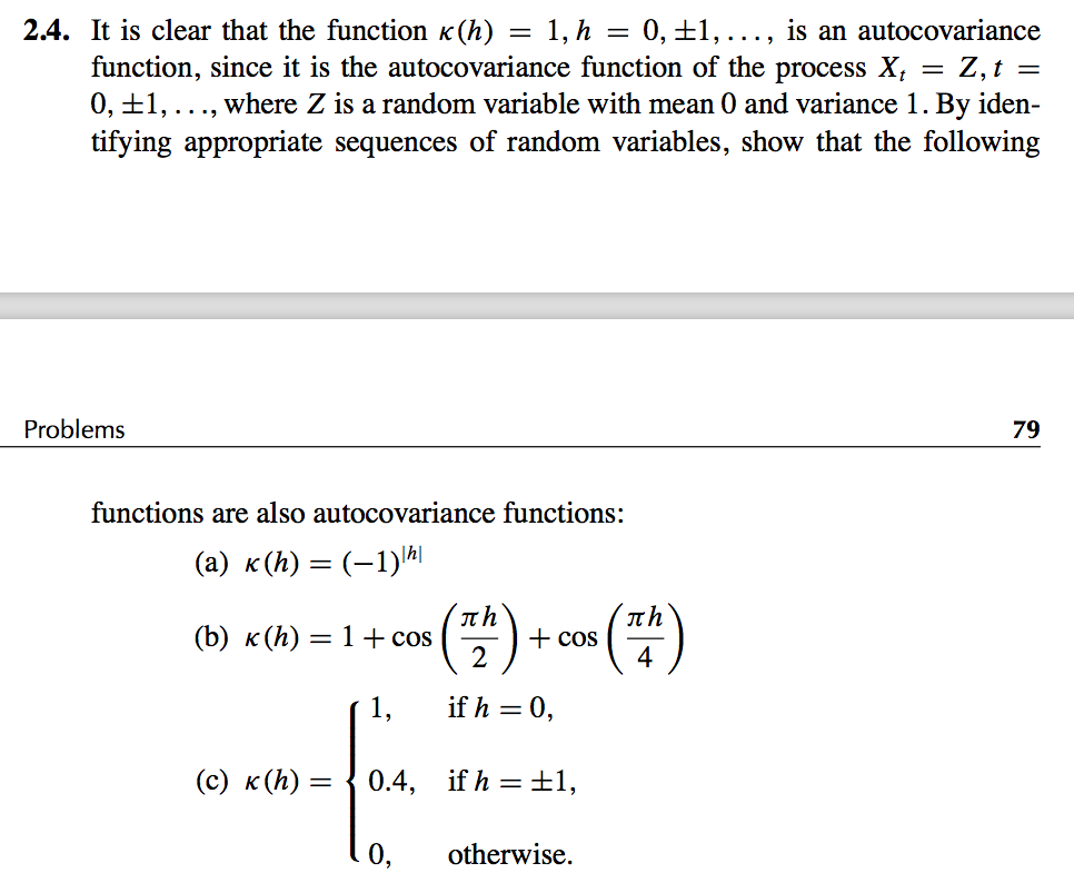 Solved 2 4 It Is Clear That The Function K H 1 H 0 ±1