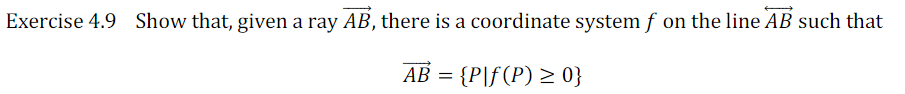 Solved Exercise 4.9 Show that, given a ray AB, there is a | Chegg.com