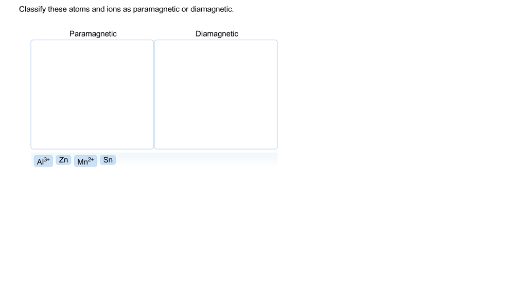 Solved Classify these atoms and ions as paramagnetic or | Chegg.com