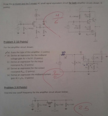 Solved Draw the pi-modeland the T model AC small signal | Chegg.com