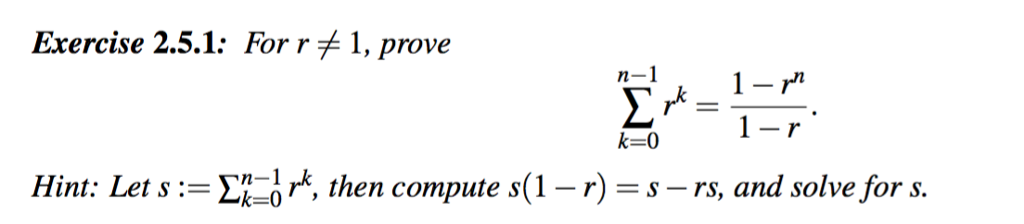 Solved For r notequalto 1, prove sigma^n-1_k=0 r^k = 1 - | Chegg.com