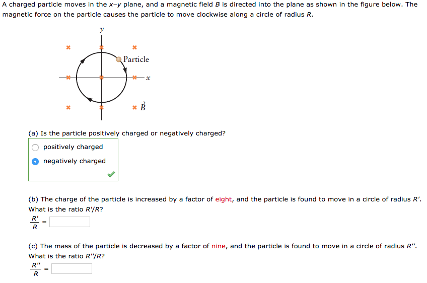 Solved A charged particle moves in the x-y plane, and a | Chegg.com