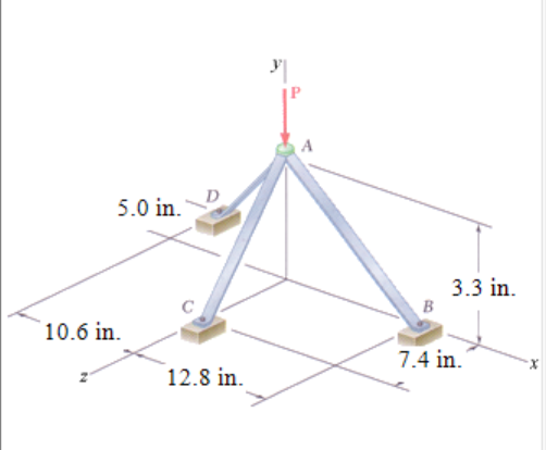Solved The support assembly shown is bolted in place at B, | Chegg.com