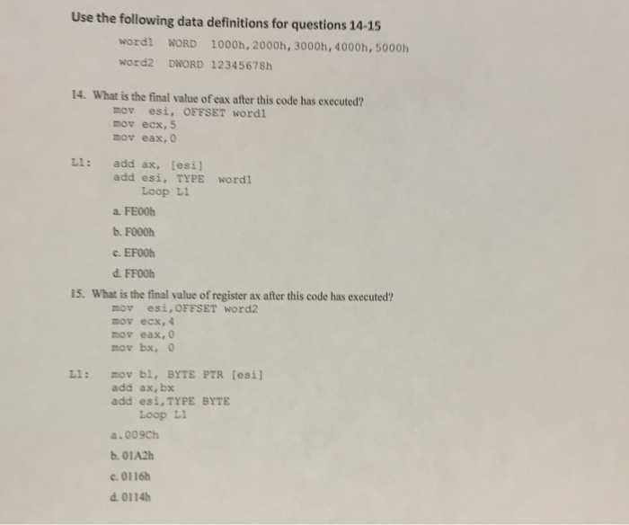 Solved Use the following data definitions for questions | Chegg.com Solved Use the following data definitions for questions | Chegg.com