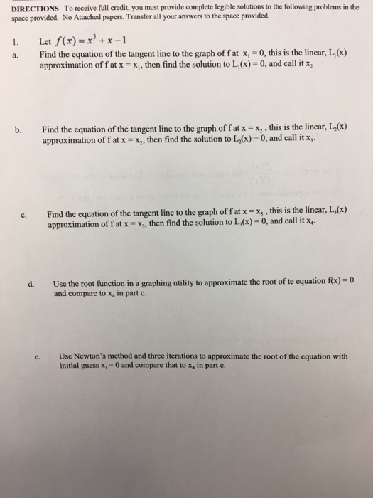 Solved DIRECTIONS To receive full credit, you must provide | Chegg.com